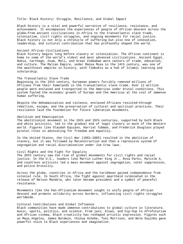 Black History | PDF | Abolitionism | Slavery