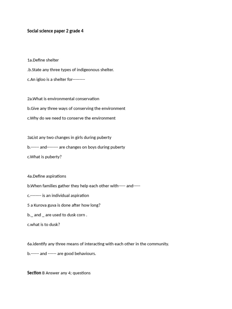 Grade 4 Social Science Q&A Guide | PDF