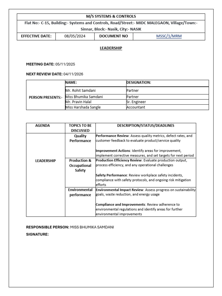 1 - MRM-Final | PDF | Occupational Safety And Health | Personal ...