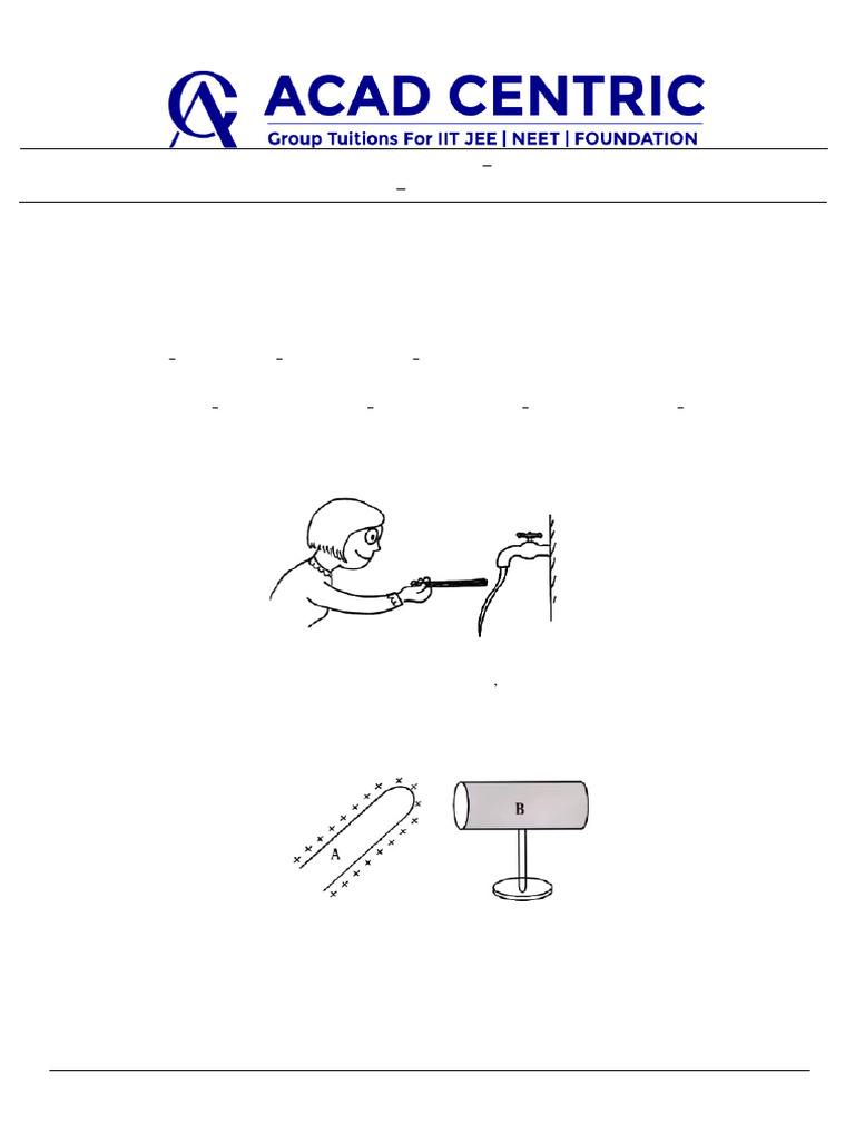 Electrostatics DPP for Std. 12 Physics | PDF | Electric Charge | Neutron