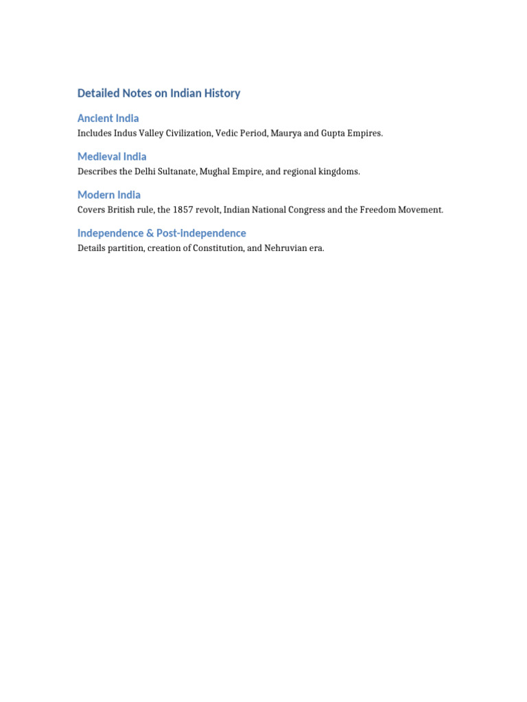 Comprehensive Overview of Indian History | PDF