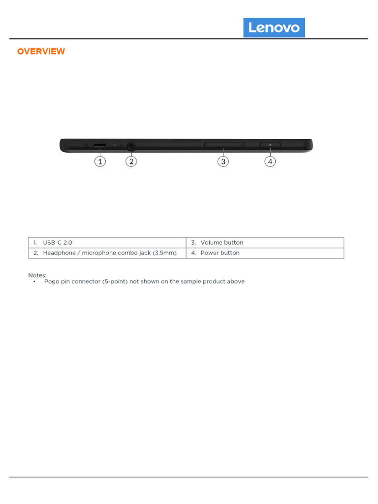 Lenovo 10e Chromebook Tablet Spec | PDF | Usb | Tablet Computer