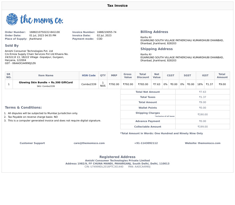 Billing Address: Tax Invoice | PDF | Taxation | Government Finances