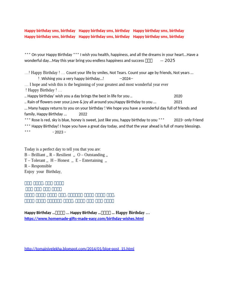 Message of Happy Birthday - Eid | PDF