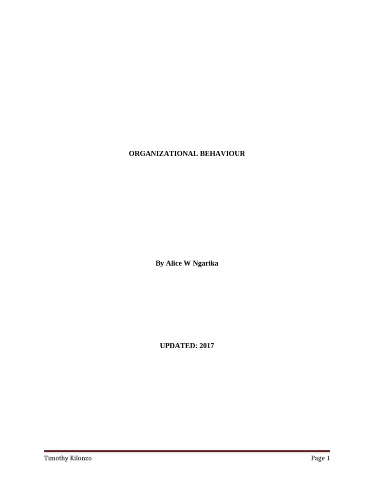 Understanding Organizational Behaviour | PDF | Classical Conditioning ...