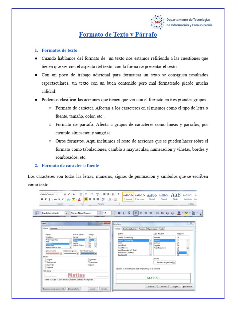Formatos de Texto y Párrafo en Documentos | PDF | Texto