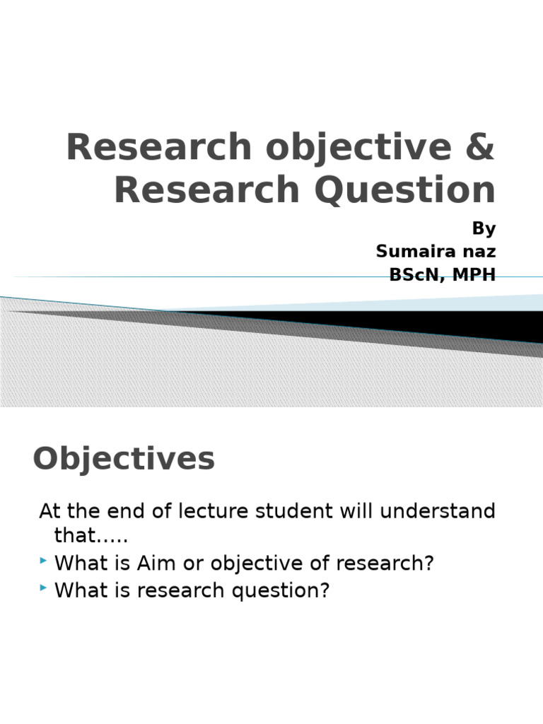 Research Objective, Question, Hypothesis | PDF | Behavior | Smoking ...