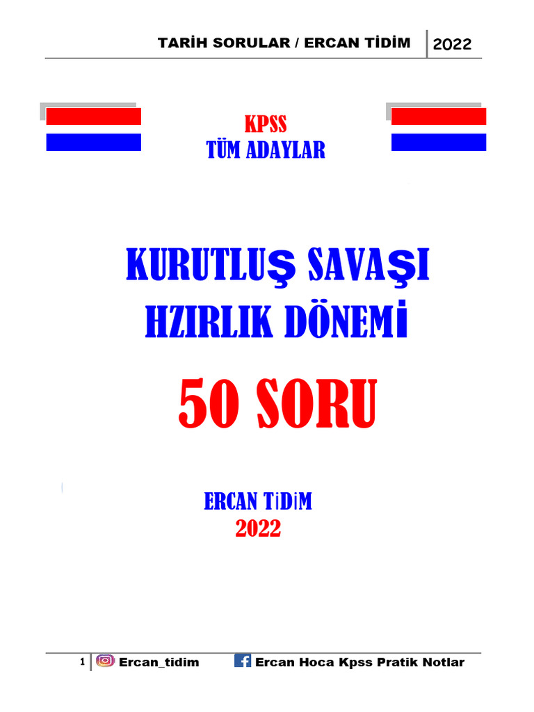 Tari̇h 50 Soru Ercan Ti̇di̇m | PDF
