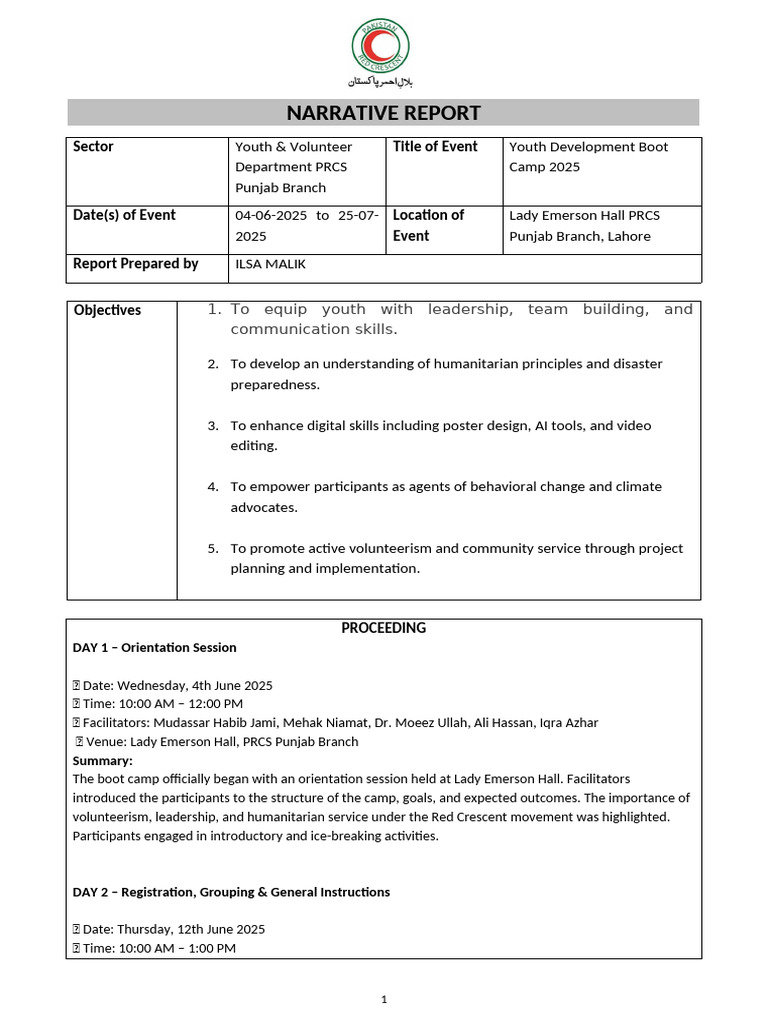 Youth Development Boot Camp 2025 Report | PDF | Emergency Management