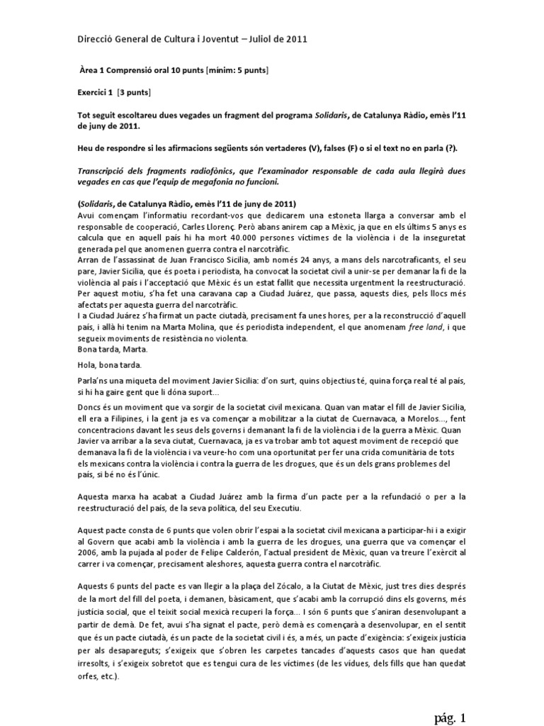 Examen català C2 | PDF