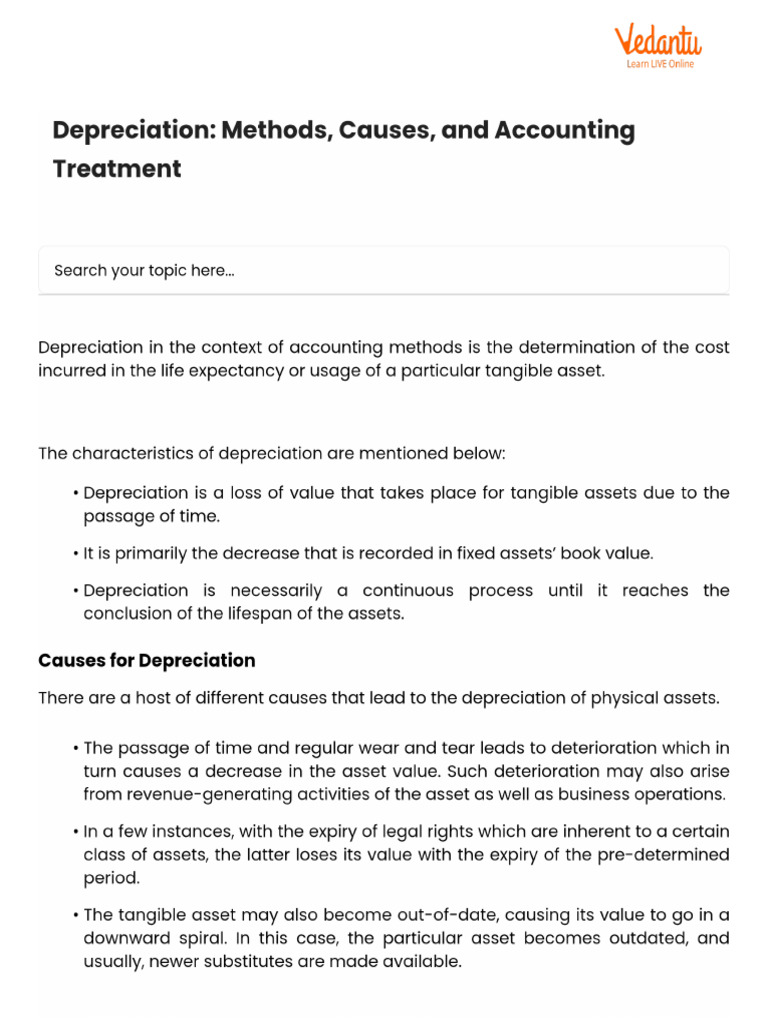 Depreciation - Methods, Causes, and Accounting Treatment | PDF