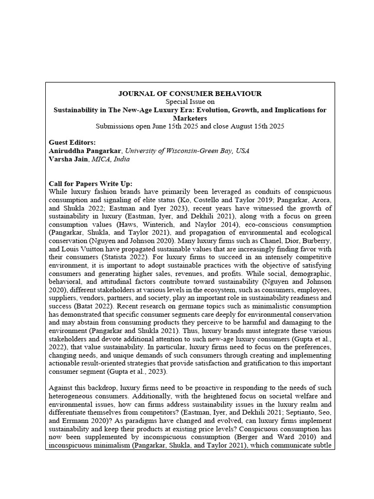 Sustainability in Luxury Marketing | PDF | Consumer Behaviour | Brand