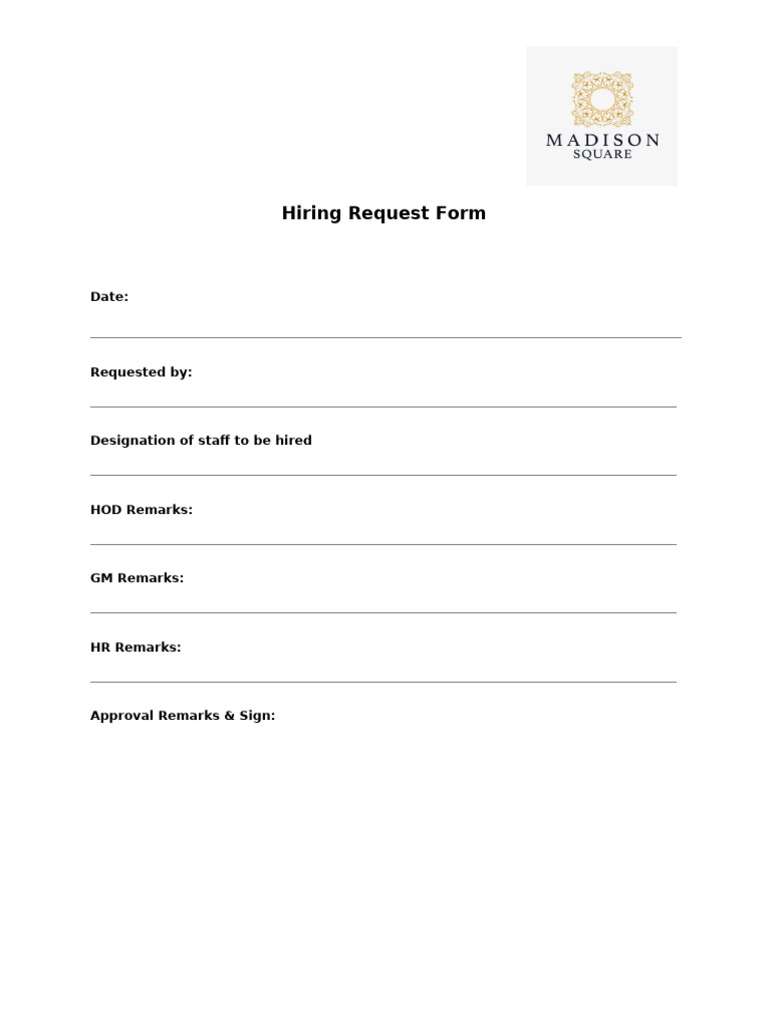 Hiring Request Form | PDF