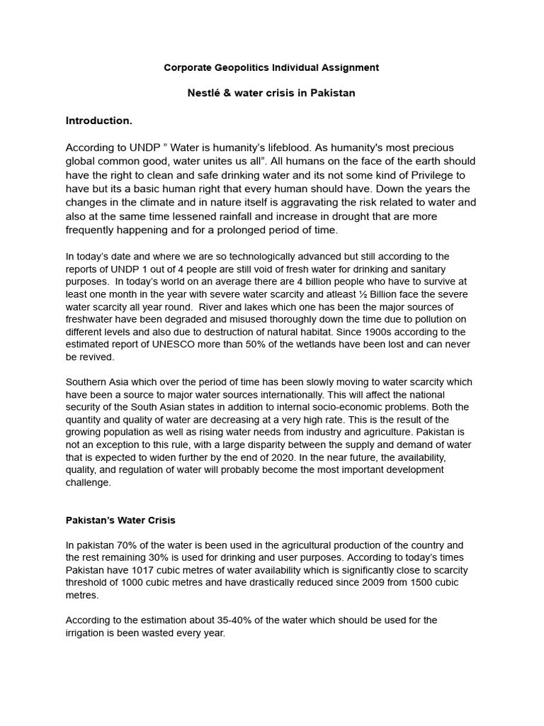 Corporate Geopolitics Individual | PDF | Water Scarcity | Water
