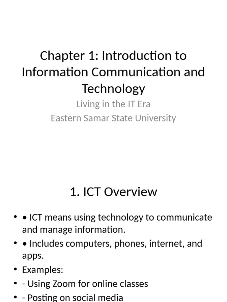 Chapter 1 ICT Presentation | PDF