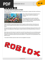 Roblox Reading Comprehension Activities | PDF | Reading Comprehension