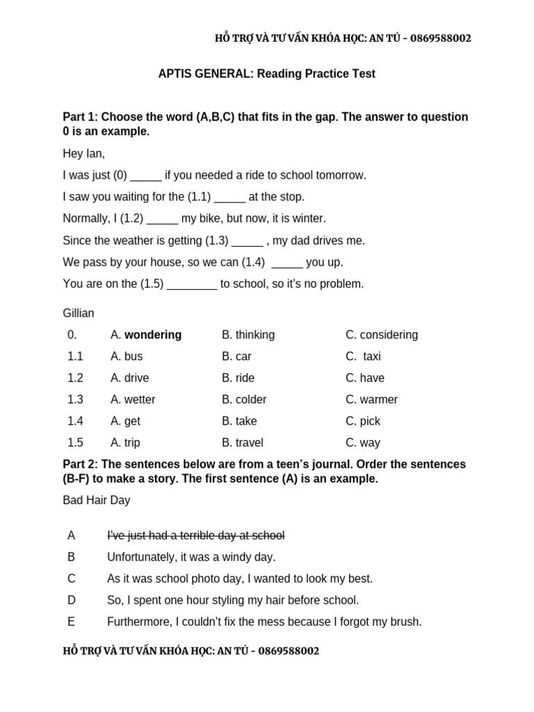 Aptis Reading Test 2 + Key | PDF | Satire | Human Communication