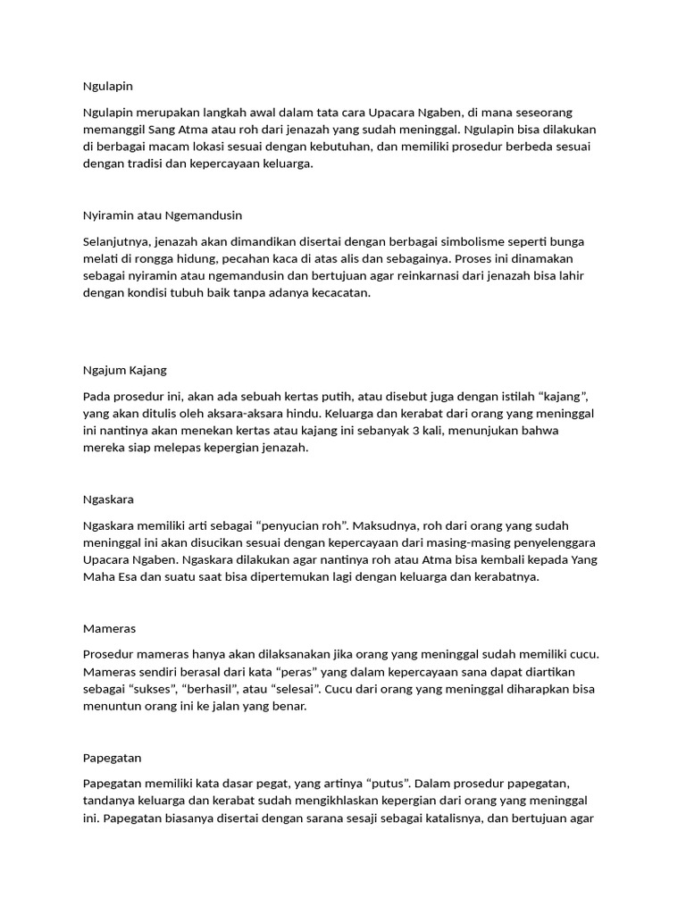 Tata Adat Ngaben | PDF