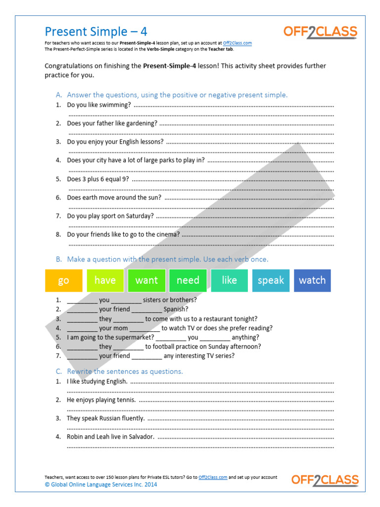 Present Simple Lesson Plan Activities | PDF | Chess Theory | Chess