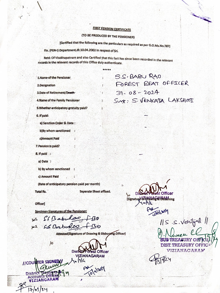 First Pension Certificates All | PDF