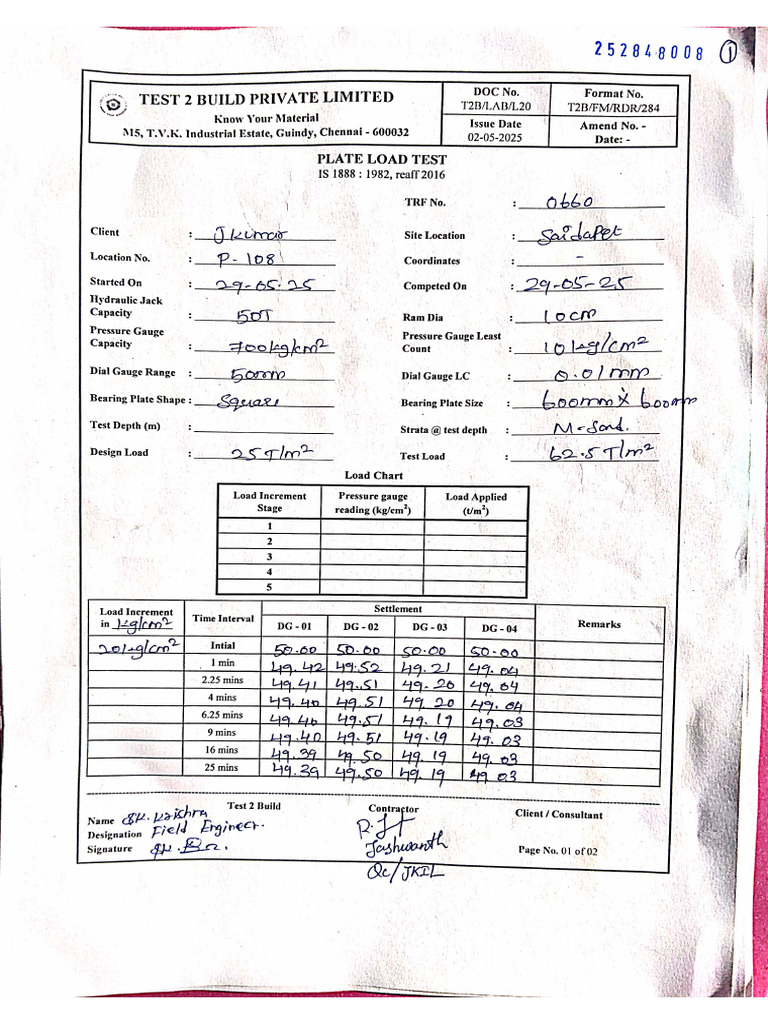 P108 Plate Load Test | PDF