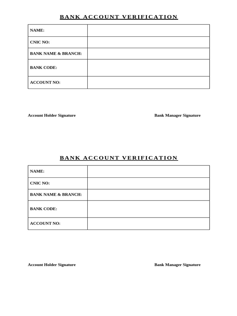 Bank Account Verification | PDF