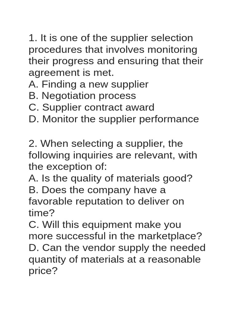 Supplier Selection and Business Planning Guide | PDF | Expense | Marketing