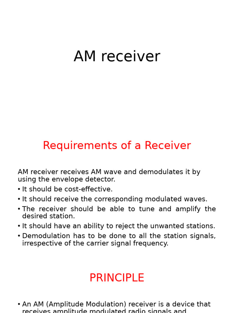 AM Receiver: Design and Functionality | PDF | Telecommunications | Radio