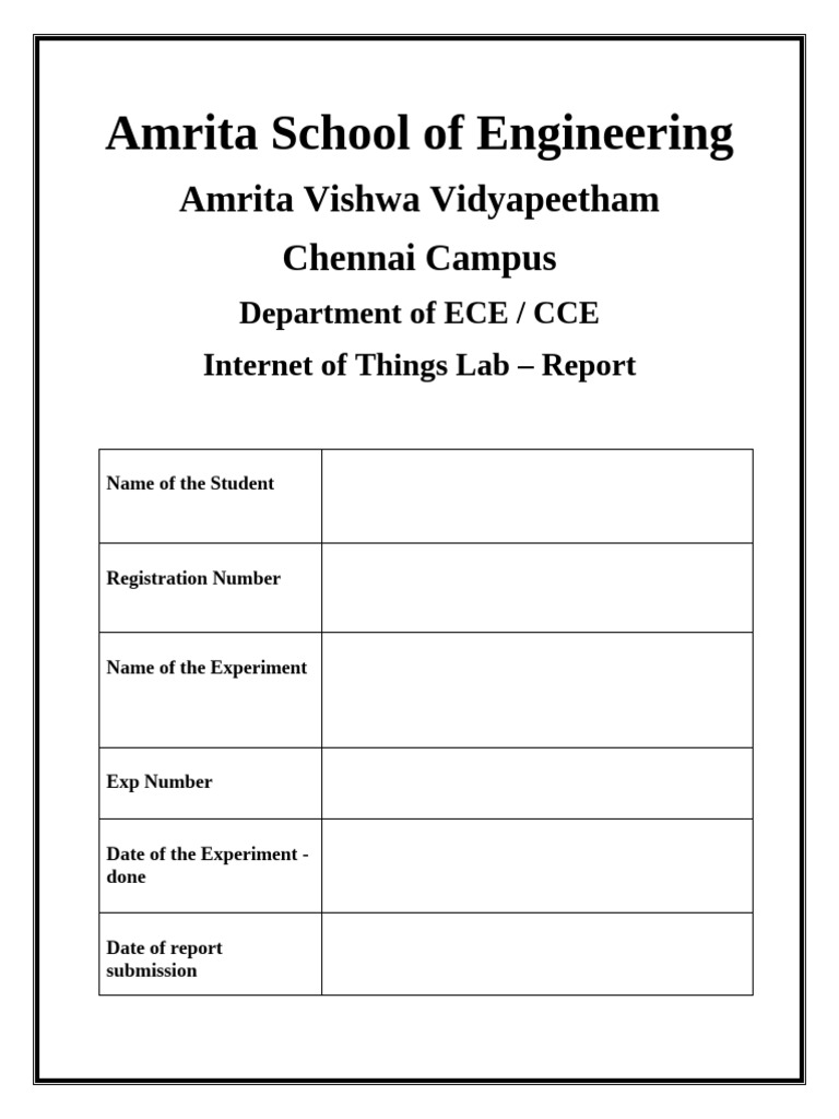 IoT Lab Experiment Report Format | PDF