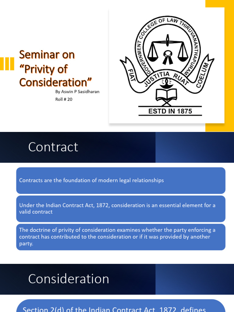 Privity of Consideration Assignment | PDF | Consideration | Private Law