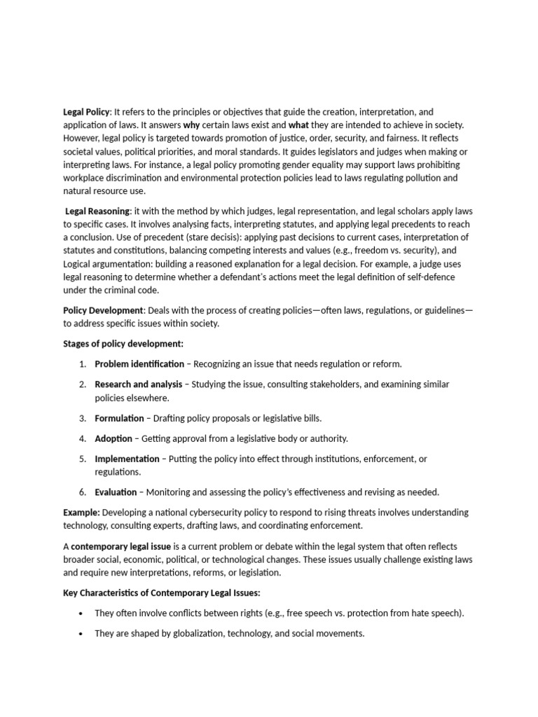 Css 312 Contemporary Legal Policy | PDF | Policy | Precedent