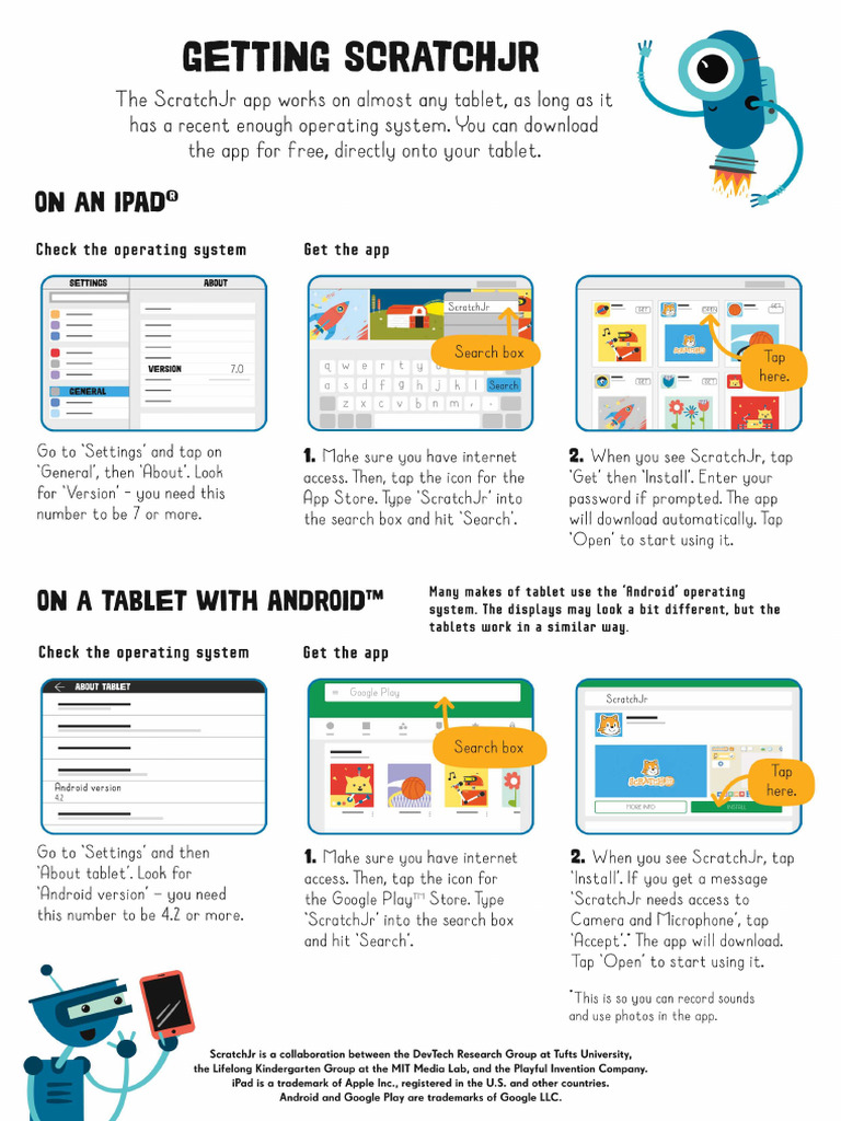 Getting ScratchJr - Quicklinks | PDF