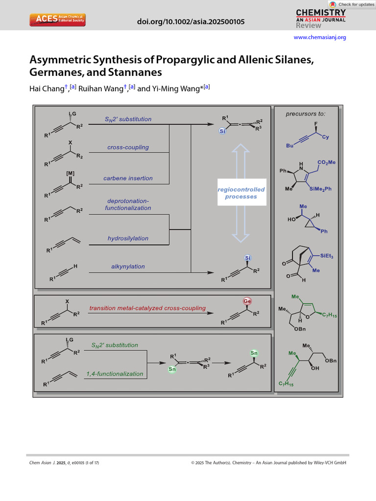Chemistry An Asian Journal - 2025 - Chang - Asymmetric Synthesis of ...