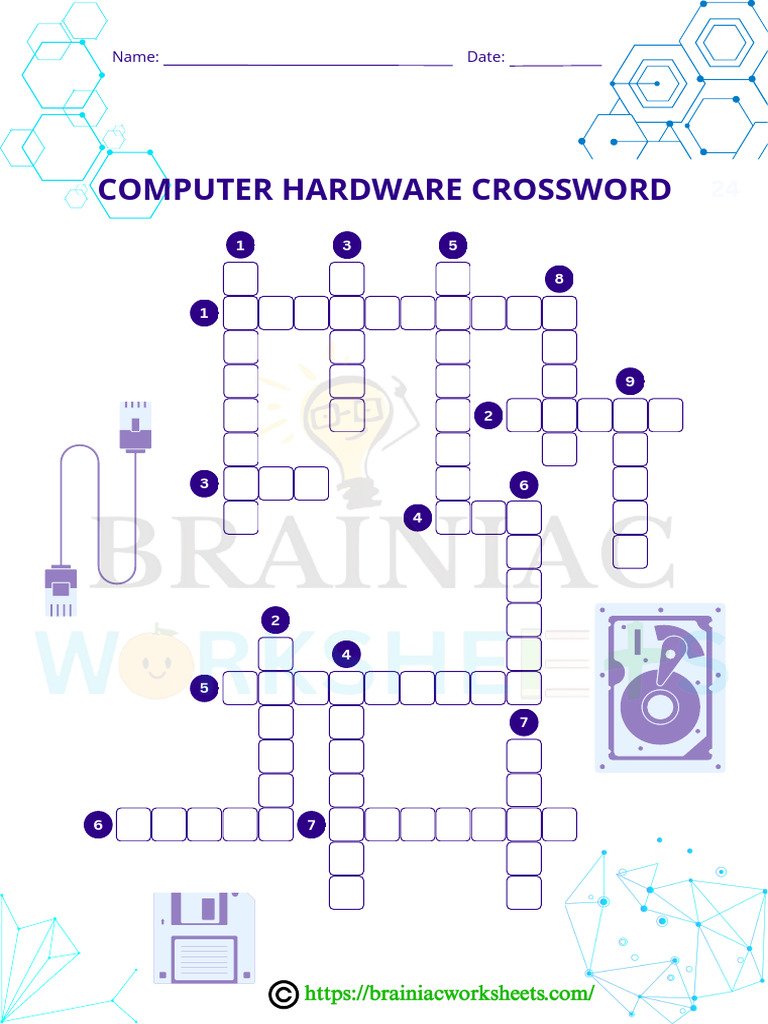 Computer Hardware Crossword Worksheet For Class 5 | PDF | Computer Data Storage | Central ...
