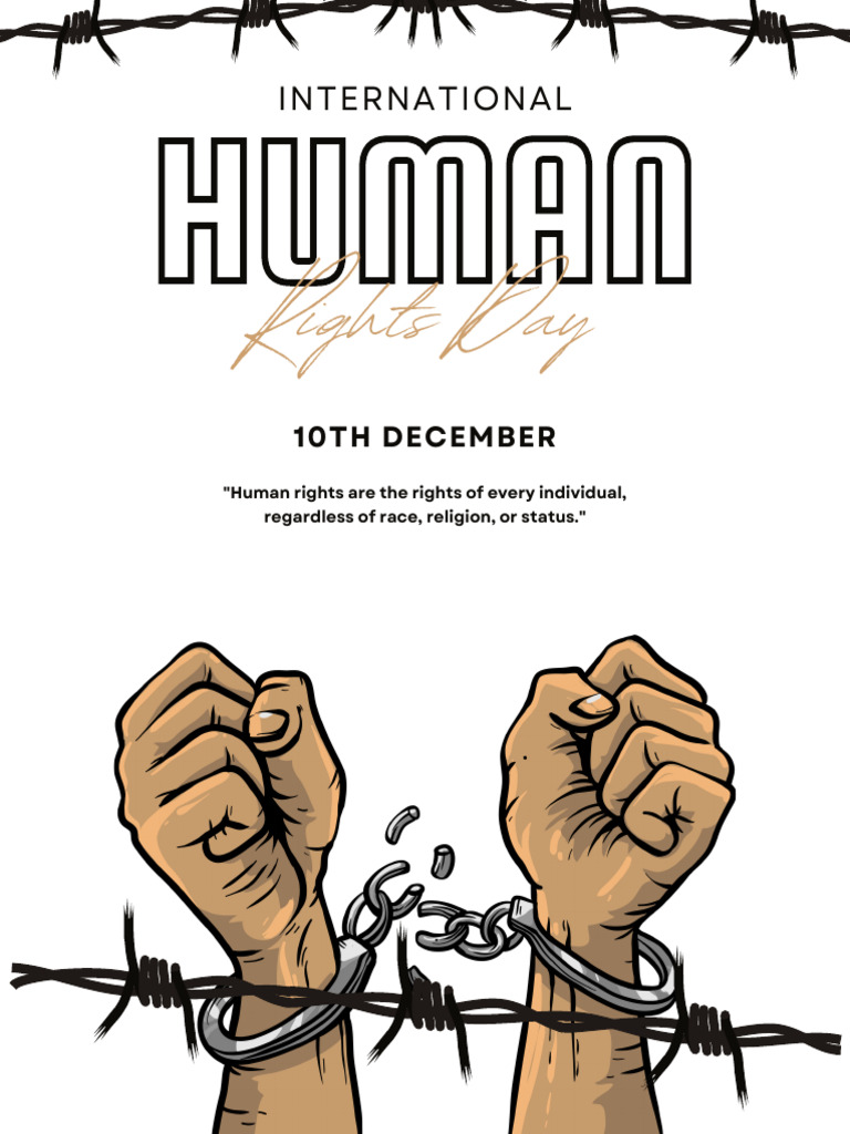 Gray Illustration Human Rights Day Flyer Portrait | PDF