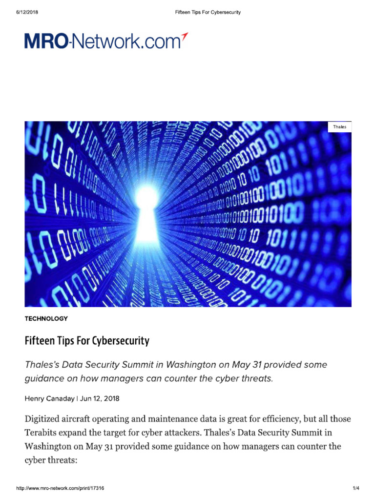 15 Tips For Cybersecurity | PDF