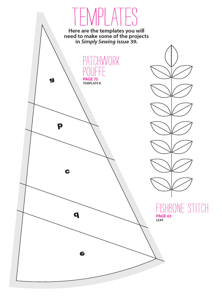 Sewing Templates for Projects | PDF | Textiles | Textile Arts