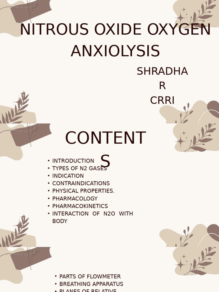 Nitrous Oxide in Pediatric Dentistry | PDF | Nitrous Oxide | Clinical Medicine