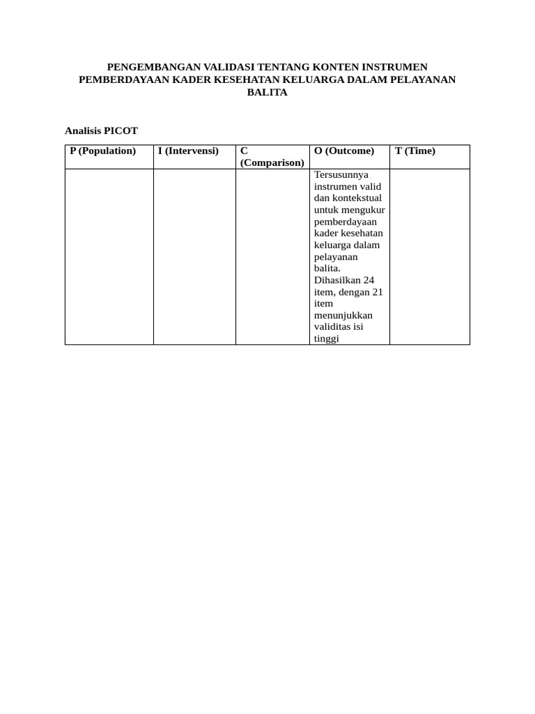 Analisis PICOT | PDF