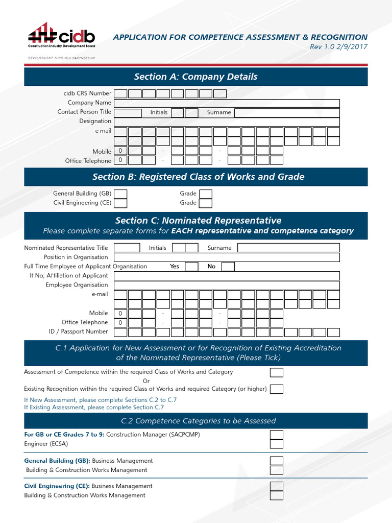 Application For Competence Assessment and Recognition | PDF | Banks