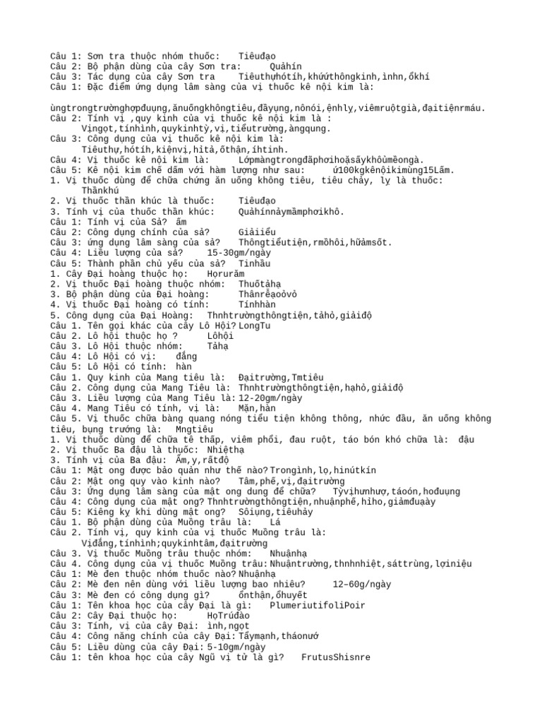 Thuoc Yhct Anki | PDF