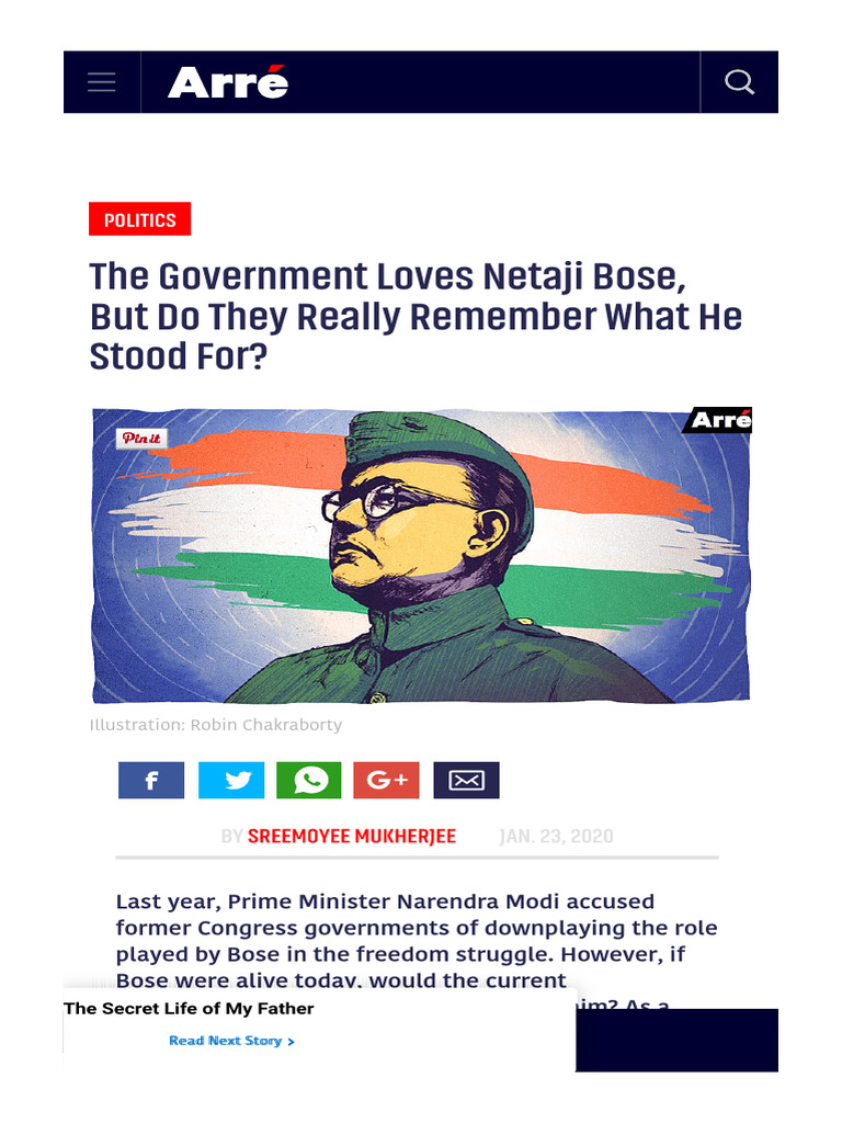 The Government Loves Netaji Bose But Do They Really Remember What He Stood For | PDF | Politics ...