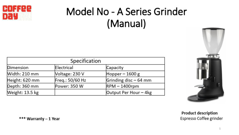 Grinder Details | PDF