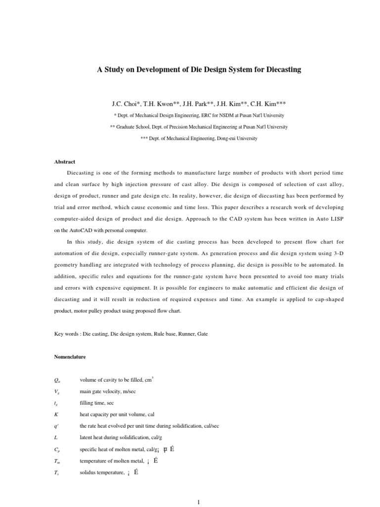 Die Casting Design | PDF | Casting (Metalworking) | Computer Aided Design