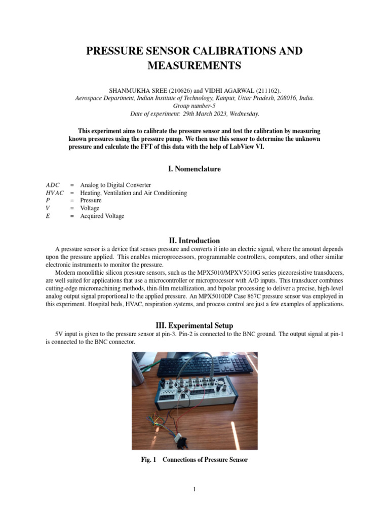 Pressure Sensor Calibration Experiment | PDF | Sensor | Pressure ...