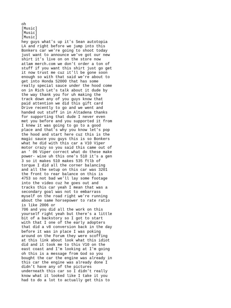 (English (Auto-Generated) ) WIDEBODY Viper V10 Swapped Honda S2000 (4K ...