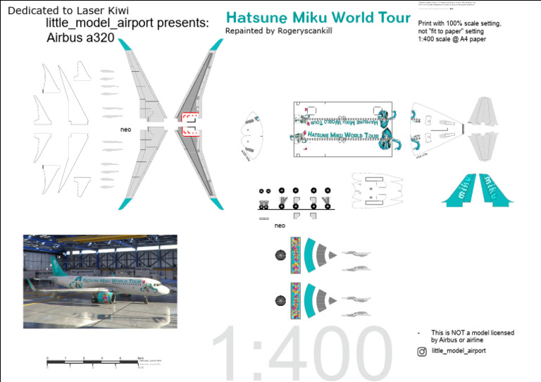 400scale A320neo Hatsune-Miku | PDF | Aircraft | Jet Aircraft