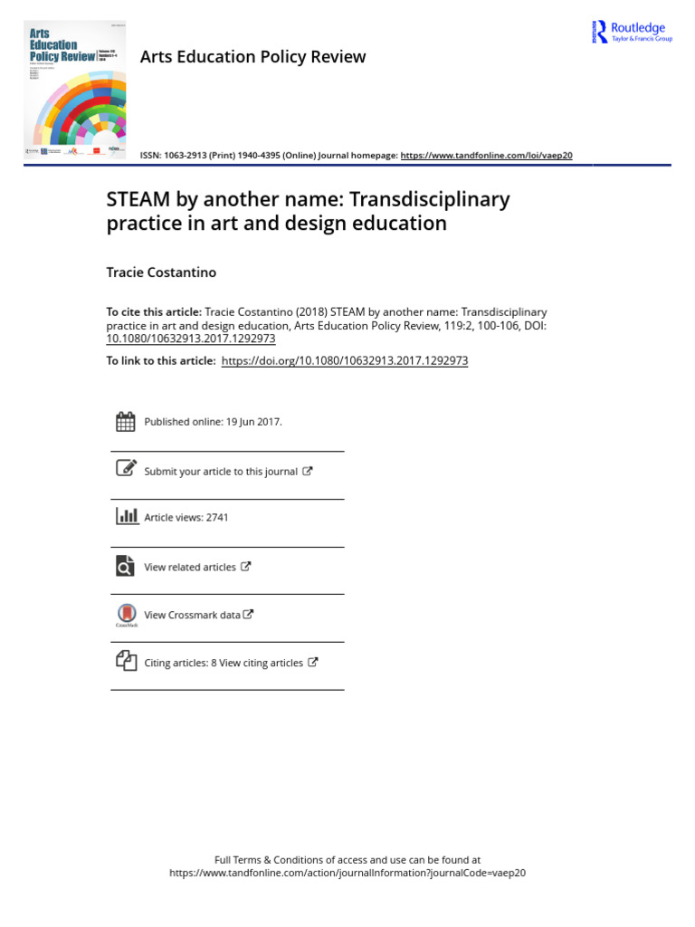 STEAM by Another Name Transdisciplinary Practice in Art and Design Education | PDF ...