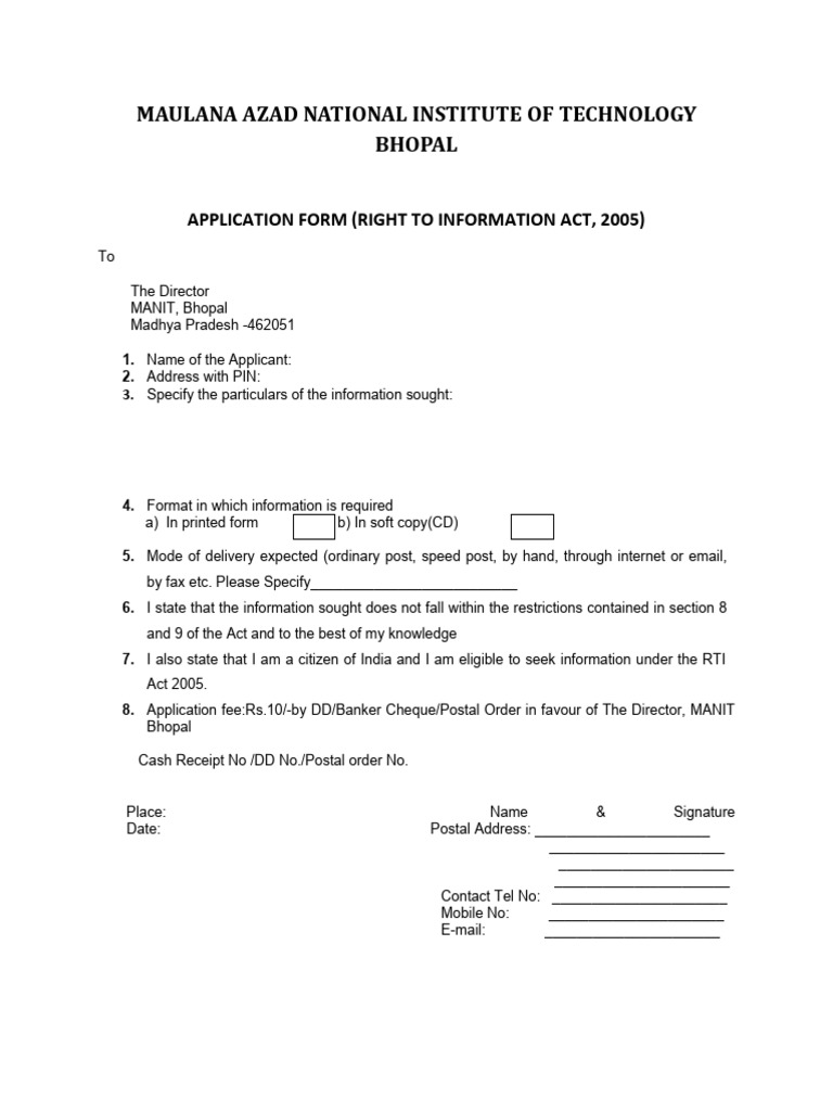 Microsoft Word - DST - Application Form - Manit | PDF