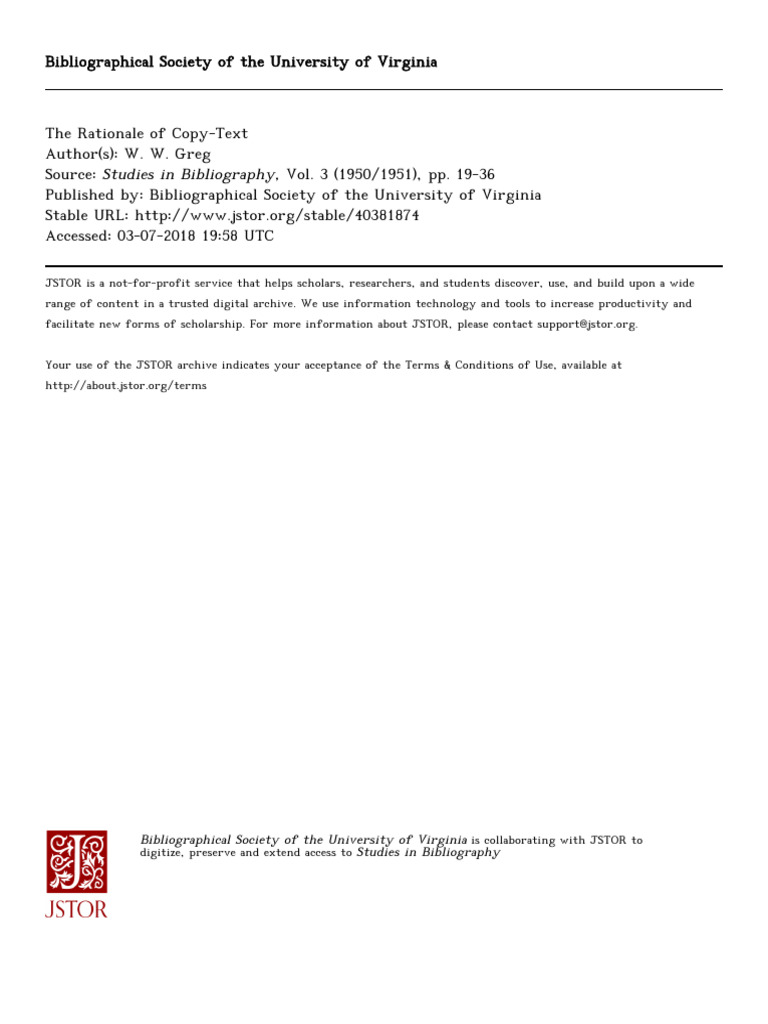 GREG Rationale Copy-Text - Artigo | PDF | Textual Criticism | Bibliography